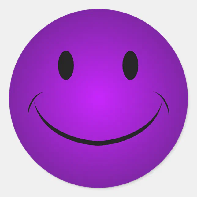 Purple Grinning Face Sticker | Zazzle