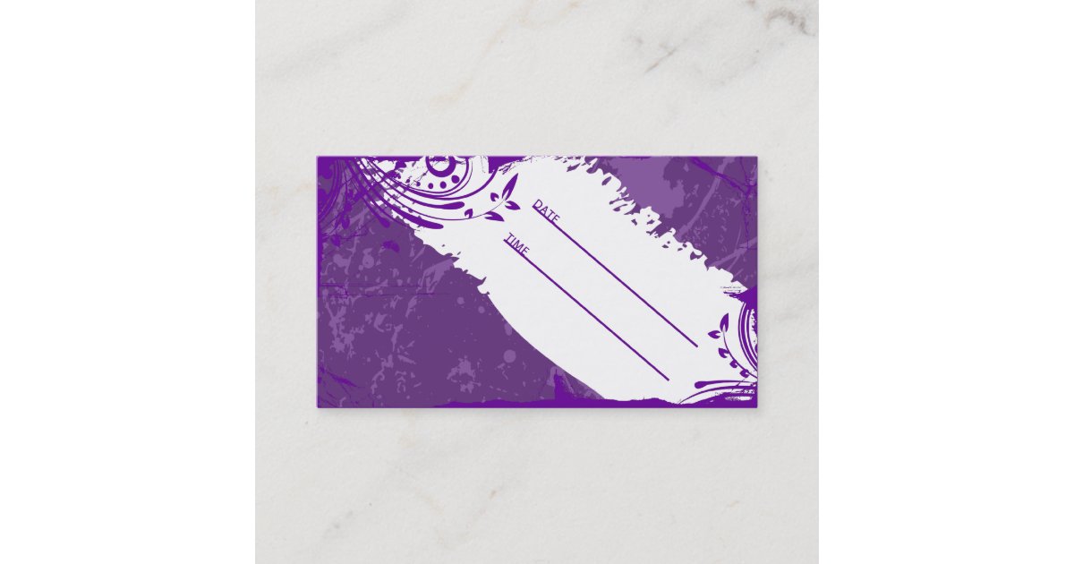 purple grunge appointment card | Zazzle