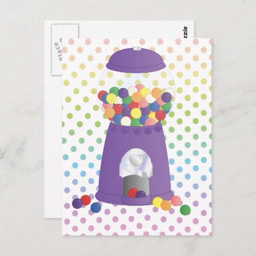 Purple Gumball Machine Postcard | Zazzle