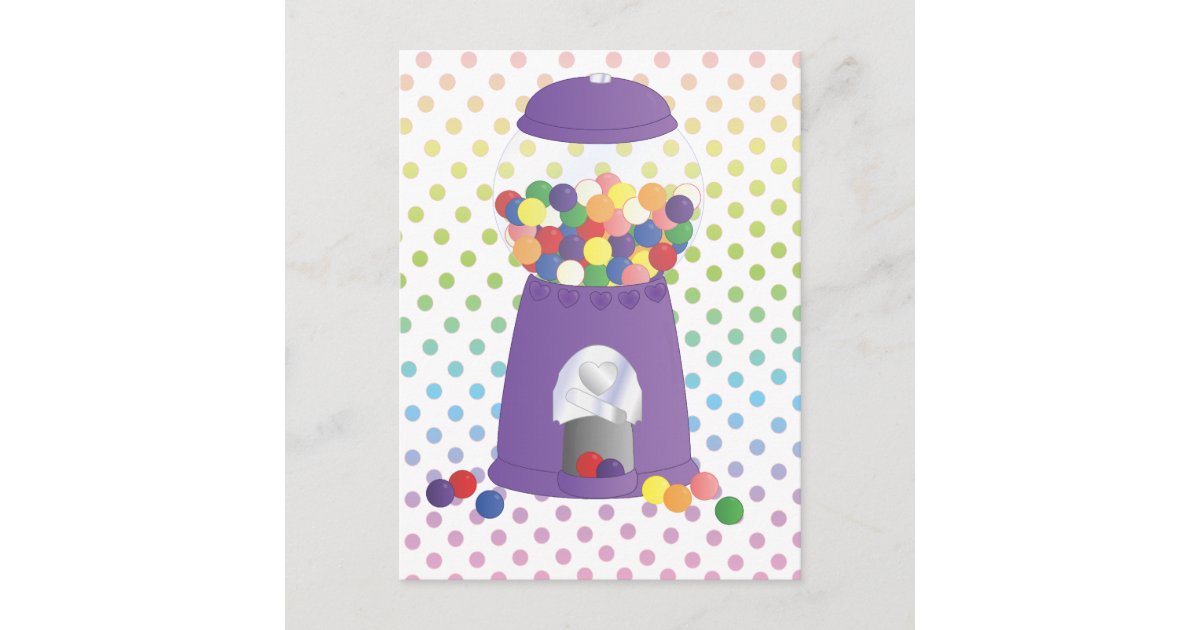 Purple Gumball Machine Postcard | Zazzle