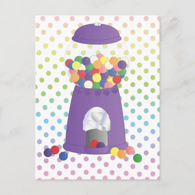 Purple Gumball Machine Postcard | Zazzle