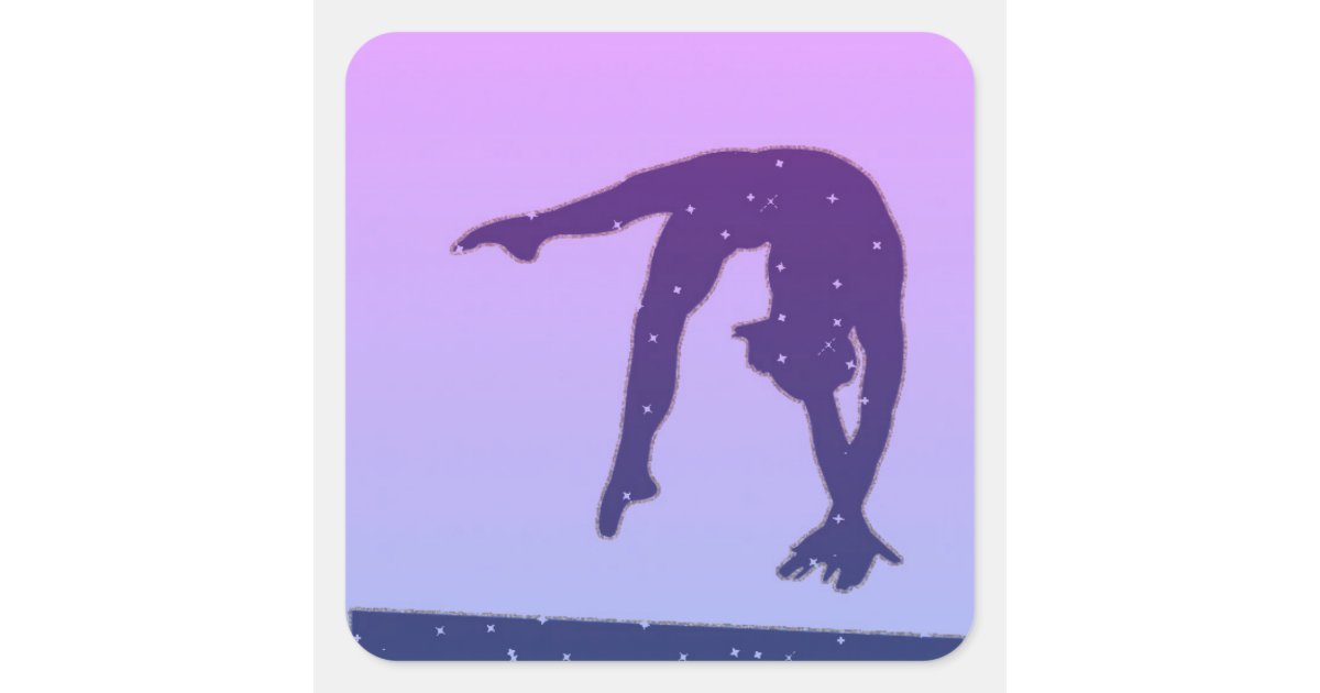 Purple Gymnastics Balance Beam Stickers | Zazzle