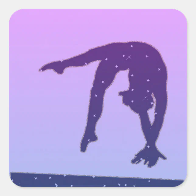 Purple Gymnastics Balance Beam Stickers | Zazzle