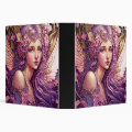 Purple Hair Fairy Angel Fantasy Art 3 Ring Binder | Zazzle