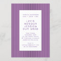 Purple Handwriting Graduate Editable Graduation Announcement | Zazzle