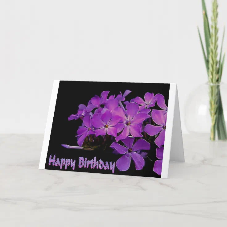 Purple Happy Birthday Card | Zazzle