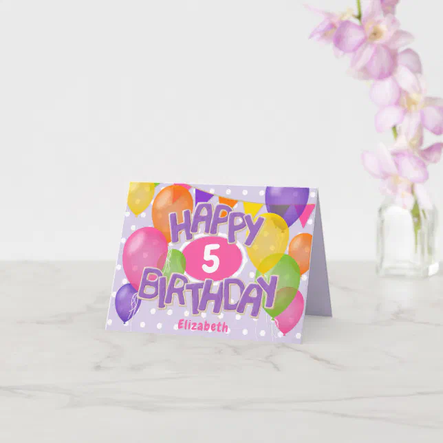 purple happy birthday cutout cookies w balloons card | Zazzle