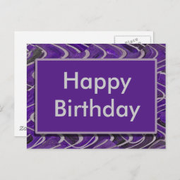 purple Happy Birthday Postcard | Zazzle