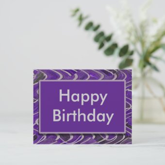 purple Happy Birthday Postcard | Zazzle