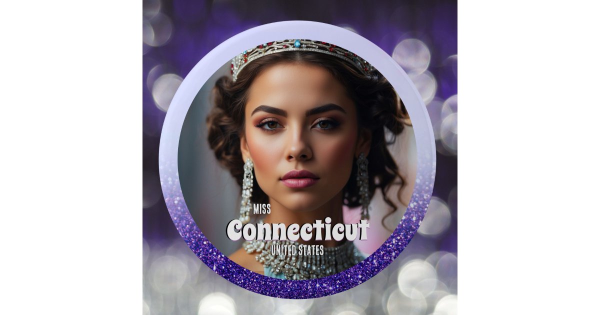 Purple Haze Glitz Custom Pageant Button Pin | Zazzle