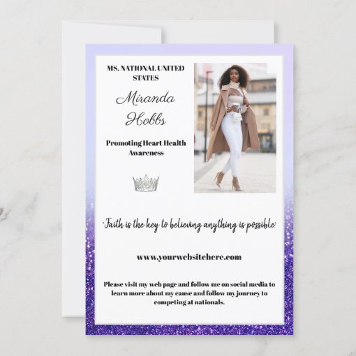 Purple Haze Glitz Pageant Autograph Cards | Zazzle