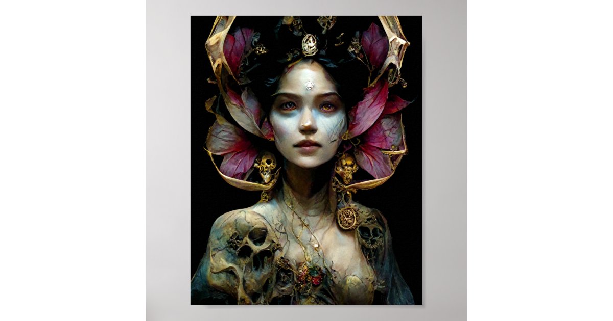 Purple Headdress Fantasy Art Poster | Zazzle