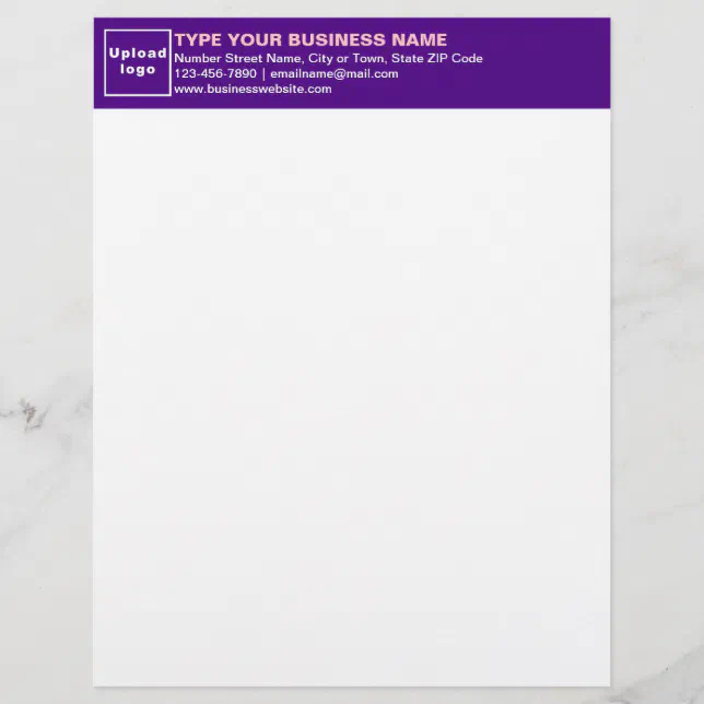 Purple Heading of Business Letterhead | Zazzle