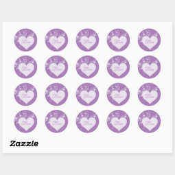 Purple Heart and Roses Love Stickers | Zazzle