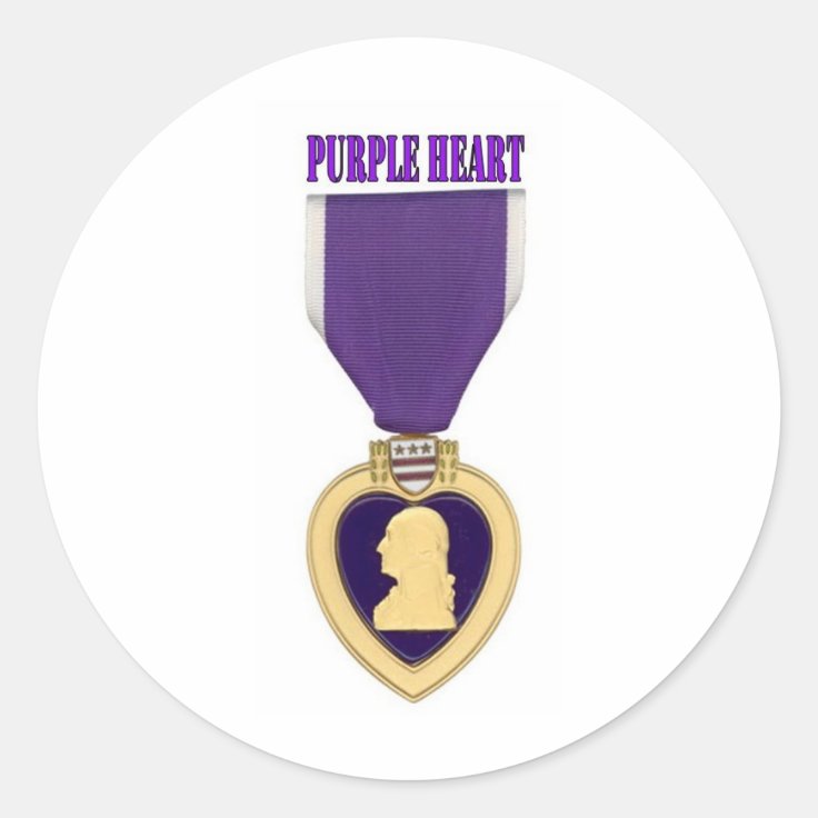 PURPLE HEART CLASSIC ROUND STICKER | Zazzle