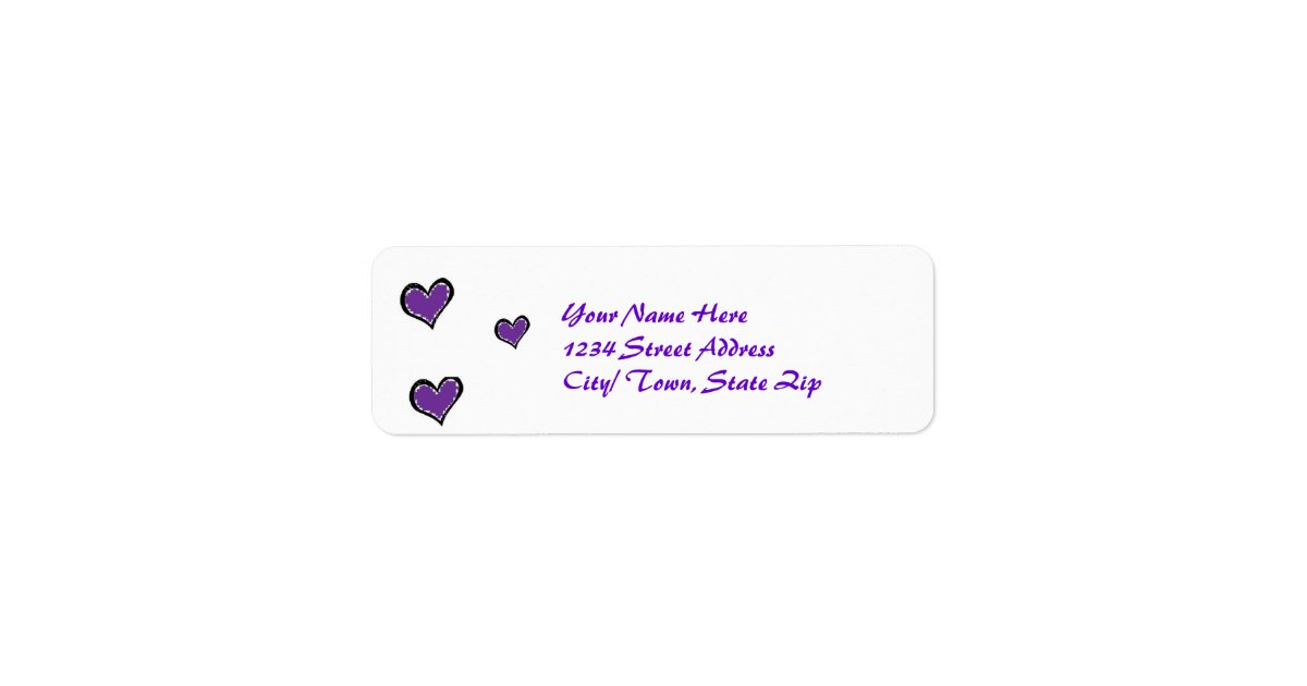 purple heart return address labels | Zazzle