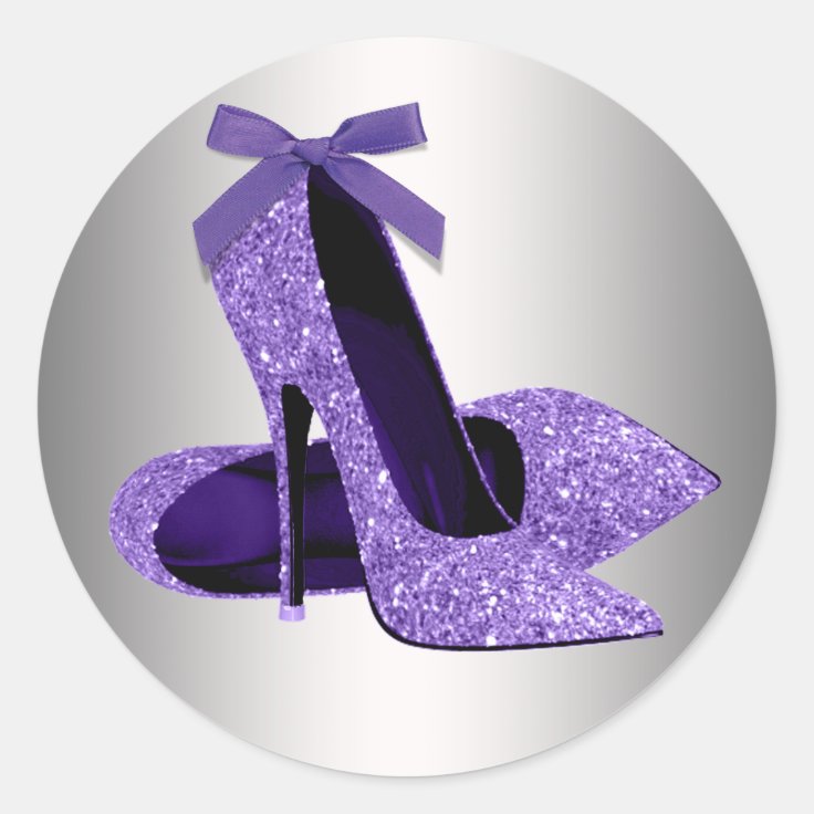Purple High Heel Shoe Stickers | Zazzle
