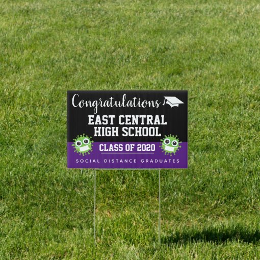 Purple High School Graduation Signs Yard | Zazzle