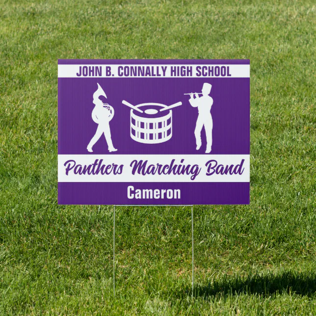 Purple High School Marching Band Custom Yard Sign | Zazzle