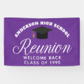 Purple High School Reunion Custom Welcome Banner | Zazzle