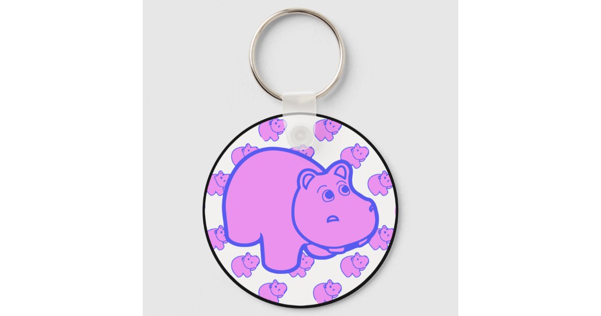 Purple Hippo Keychain | Zazzle