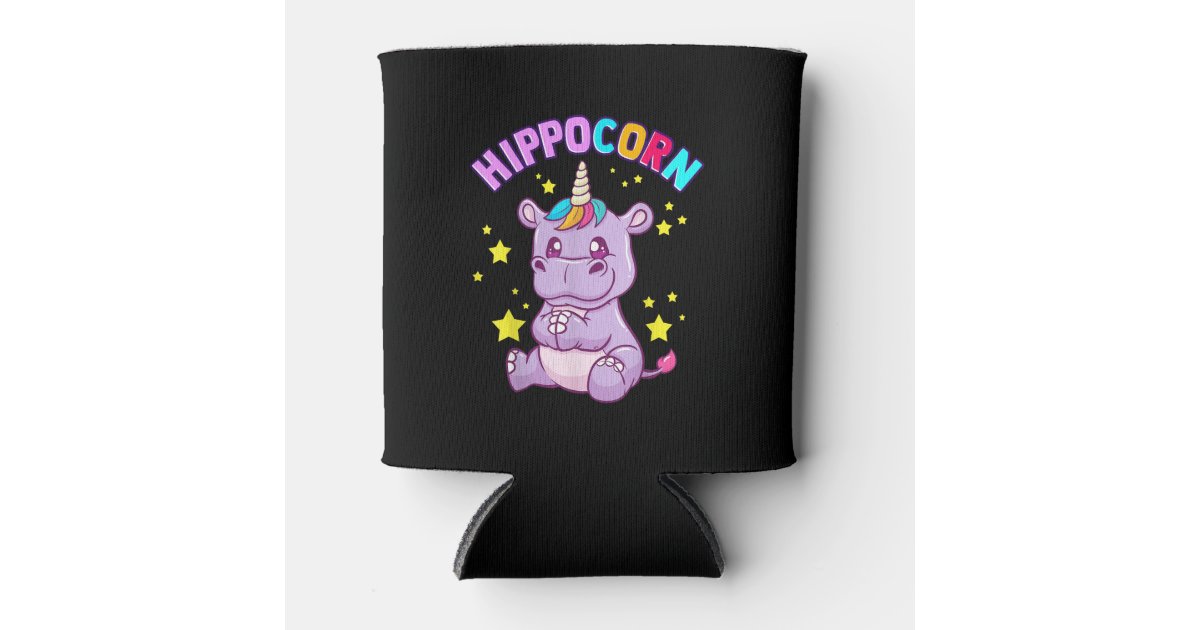 Purple HippoCorn Hippo Corn Hippopotamus Lover Can Cooler | Zazzle