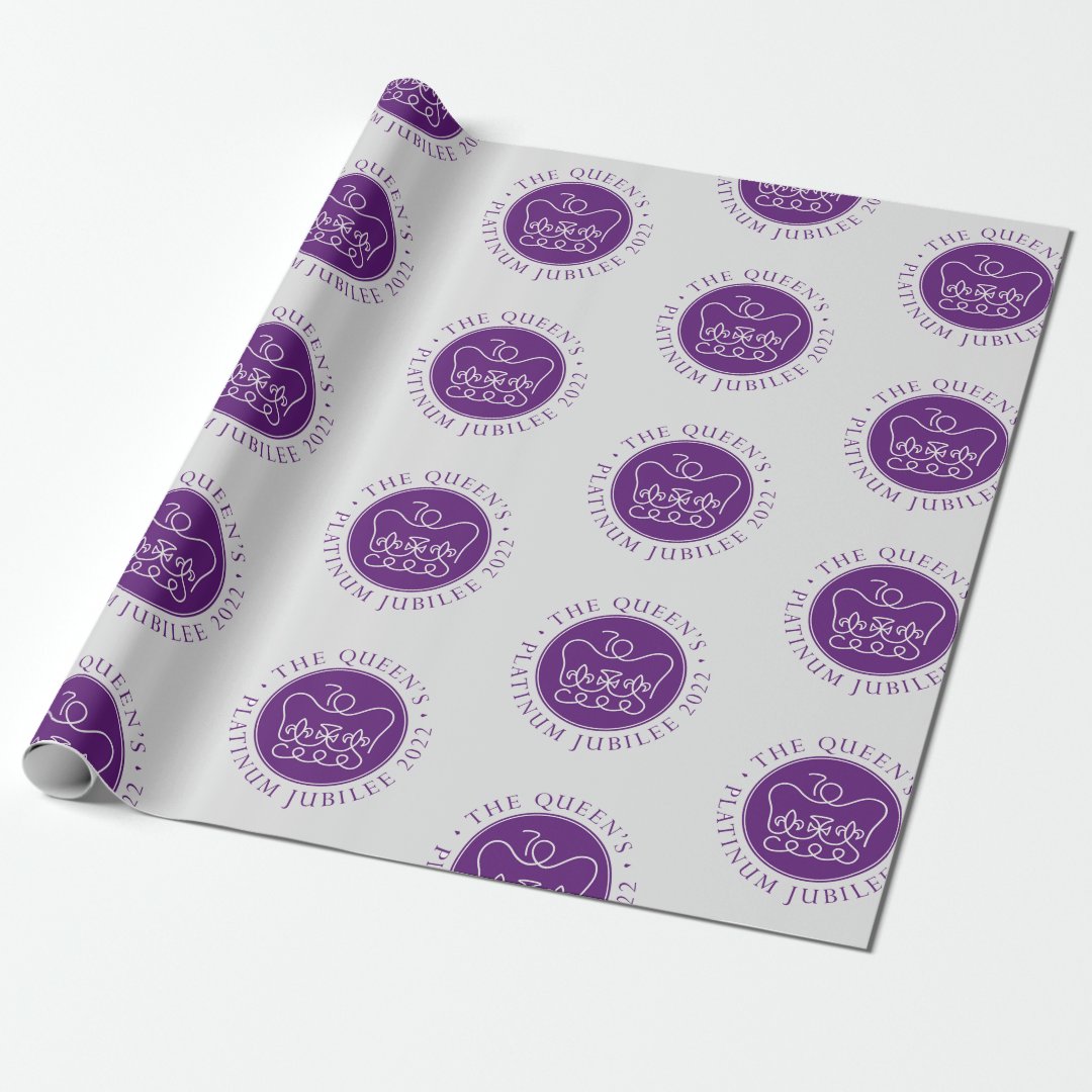 Purple HM Queen Platinum Jubilee Wrapping Paper | Zazzle