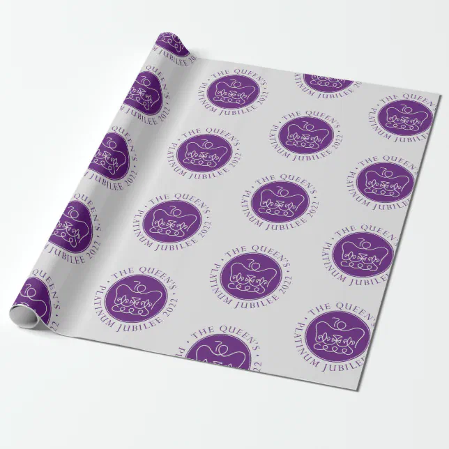 Purple HM Queen Platinum Jubilee Wrapping Paper | Zazzle