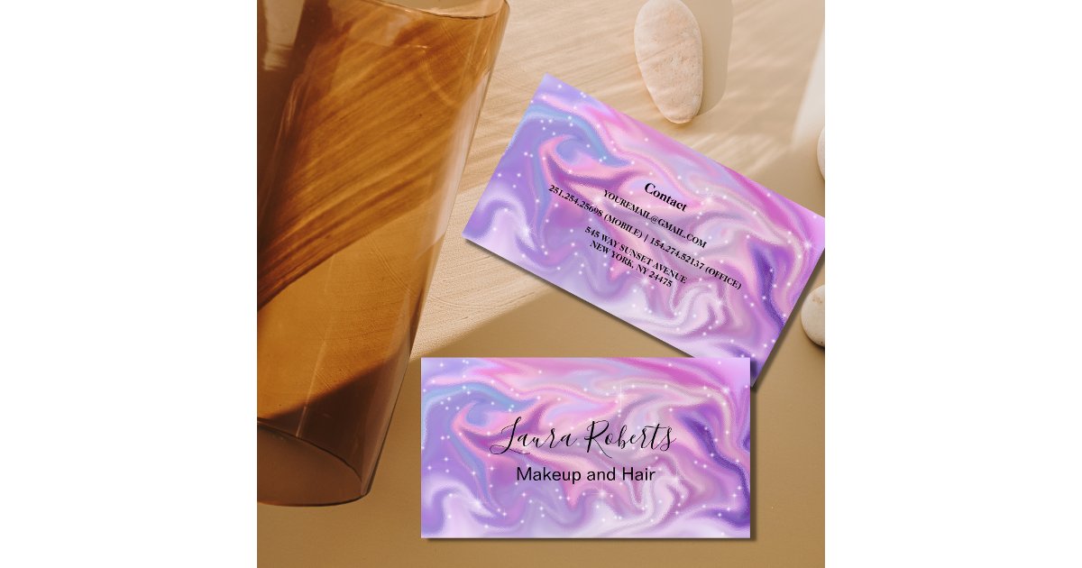 Purple Holographic Color Shift Business Card | Zazzle
