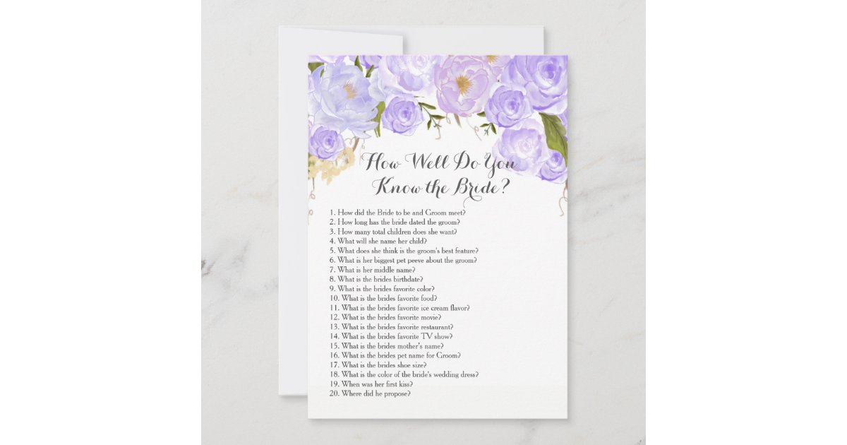purple How well do you know the bride? Invitation | Zazzle