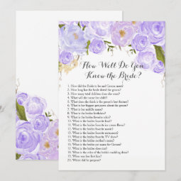 purple How well do you know the bride? Invitation | Zazzle