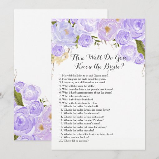 purple How well do you know the bride? Invitation | Zazzle
