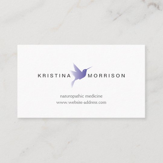 Purple Hummingbird Logo Naturopaths, Healthcare Business Card | Zazzle.com