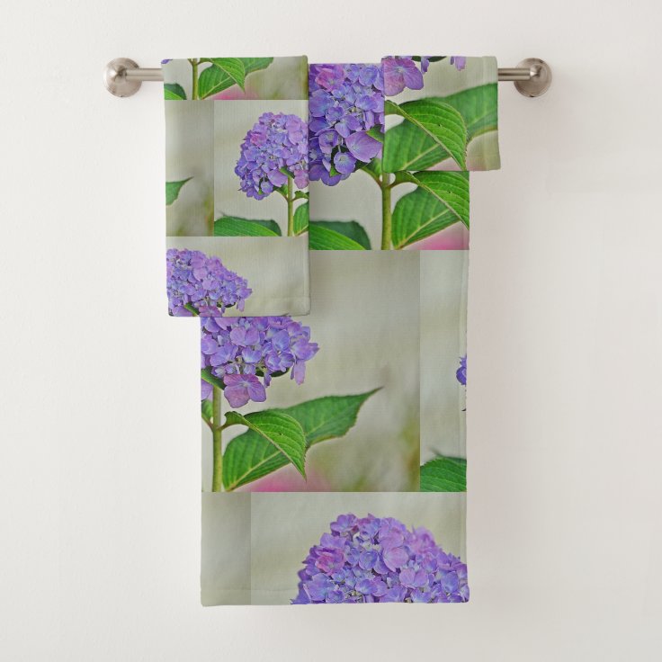 Purple Hydrangea Bath Towel Set | Zazzle