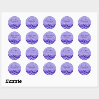 Purple Hydrangea Flower Address Label Sticker | Zazzle