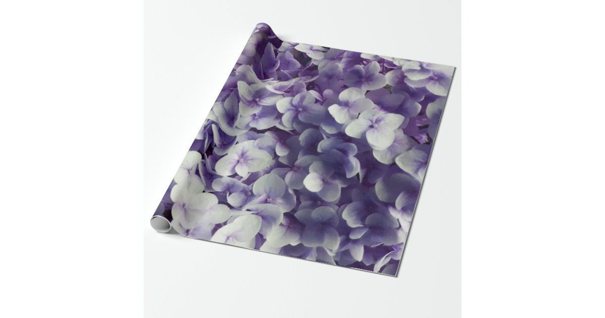 Purple Hydrangea flower background Wrapping Paper | Zazzle