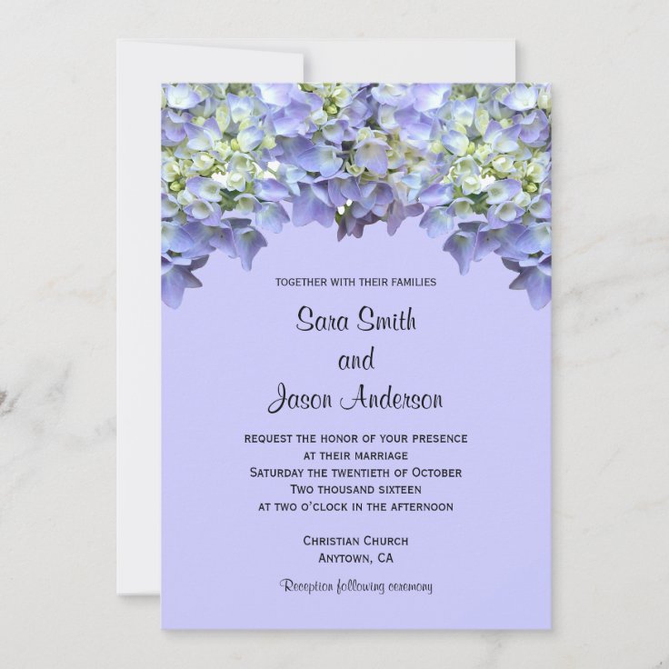 Purple Hydrangea Wedding Invitation | Zazzle