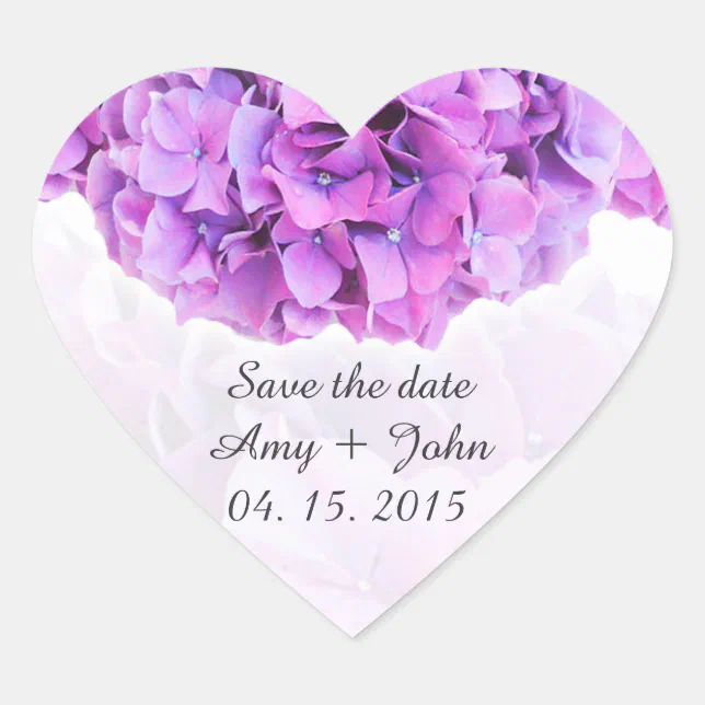 Purple hydrangea wedding stickers hydrangea4 | Zazzle