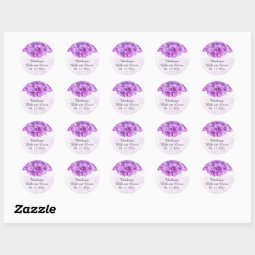 Purple hydrangea wedding stickers hydrangea4 | Zazzle