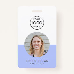 Purple ID Card | Modern Stylish Minimalist Photo Badge | Zazzle