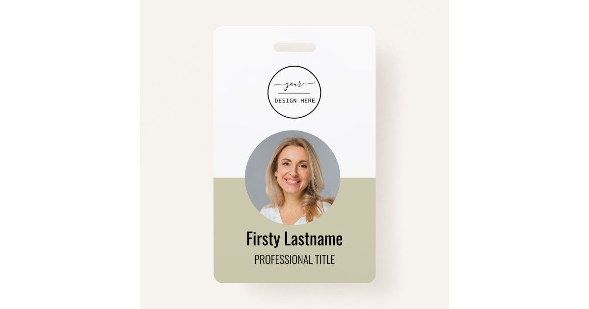 Purple ID Card | Modern Stylish Minimalist Photo I Badge | Zazzle