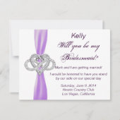 Purple Infinity Heart Bridesmaid Card | Zazzle