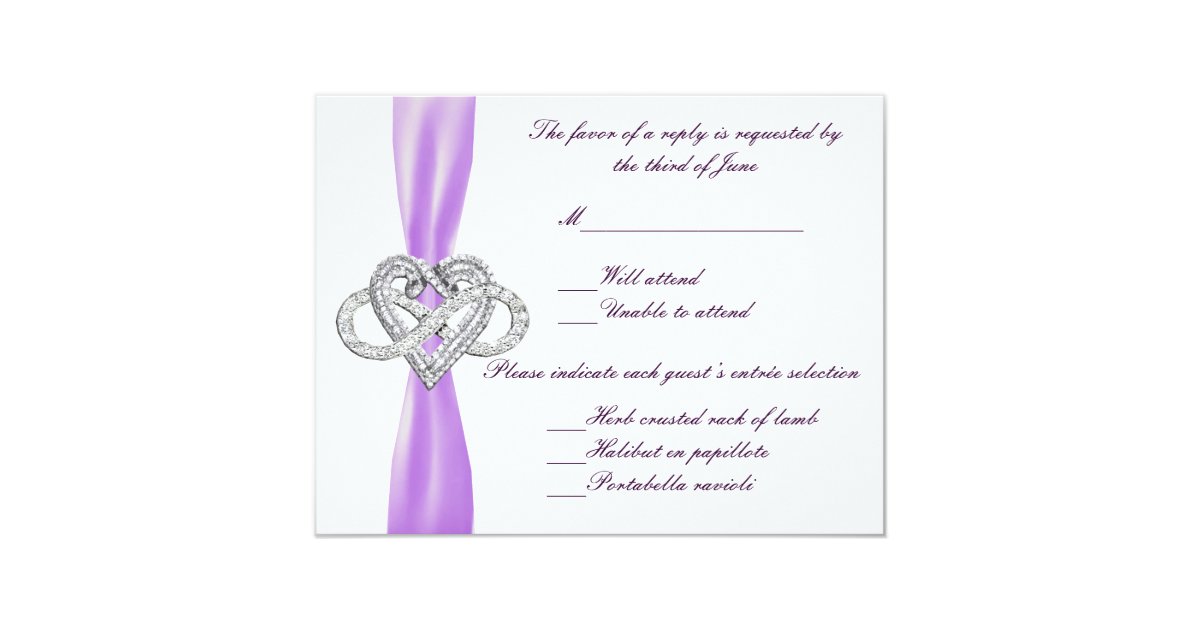 Purple Infinity Heart Response Card | Zazzle.com