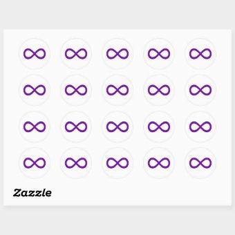 Purple Infinity Symbol Classic Round Sticker | Zazzle