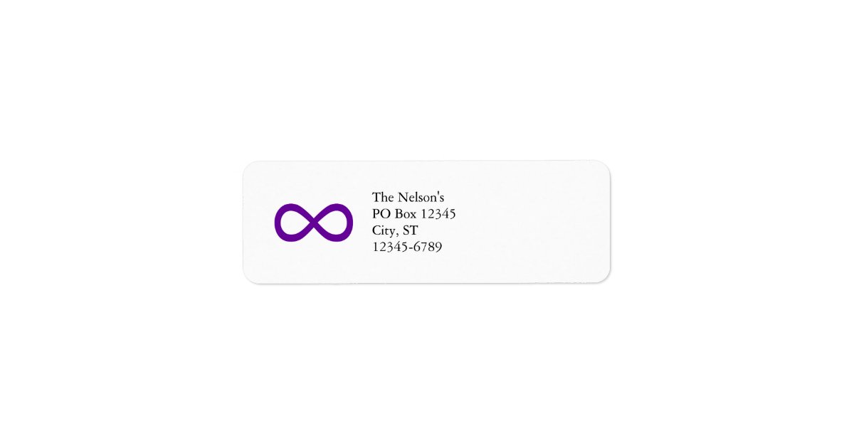 Purple Infinity Symbol Label | Zazzle