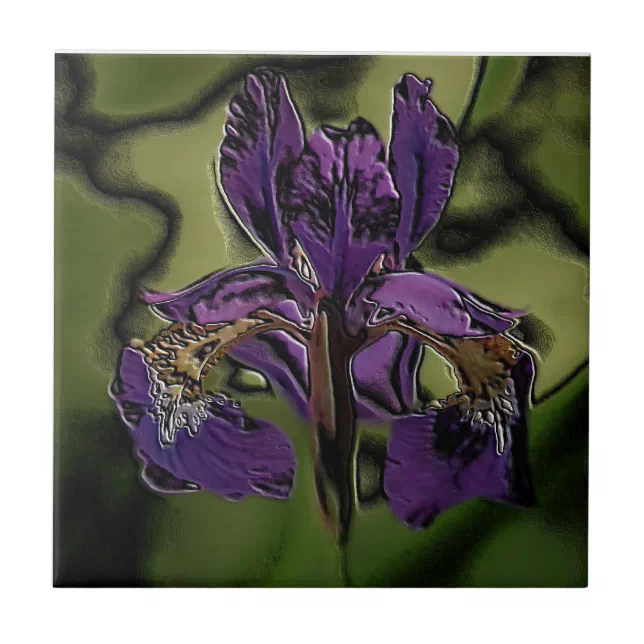 Purple Iris Ceramic Tile | Zazzle