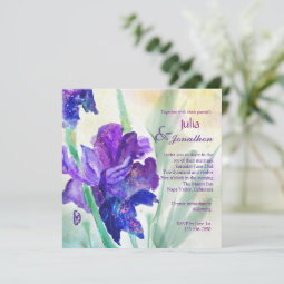 Purple Iris Custom Wedding Invitation | Zazzle