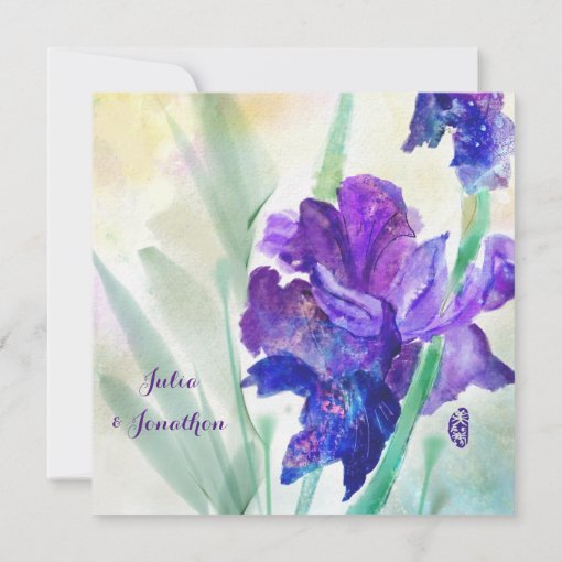 Purple Iris Custom Wedding Invitation | Zazzle