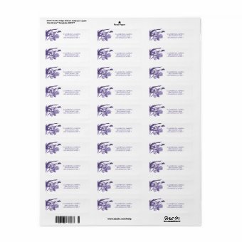 Purple Iris Watercolor Label | Zazzle