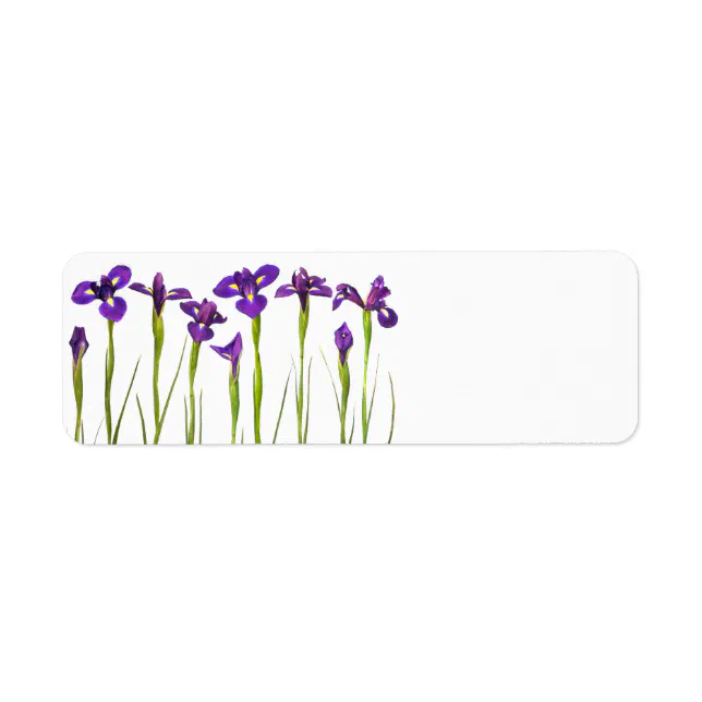 Purple Irises - Iris Flower Customized Template Label | Zazzle